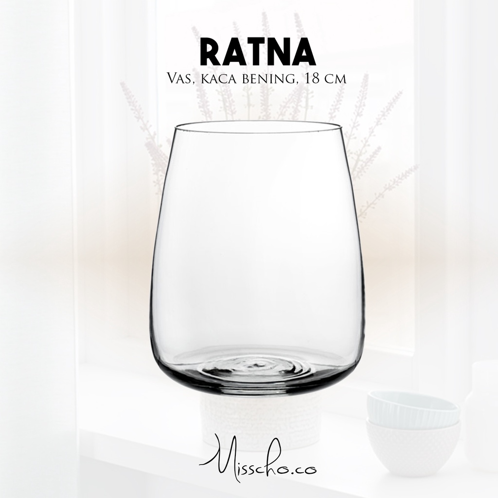 Jual RATNA Vas Bunga Kaca Bening Bulat Besar Aesthetic Lucu Unik untuk ...