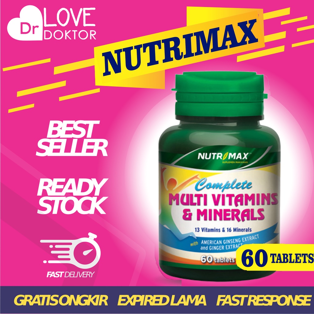 Jual NUTRIMAX COMPLETE MULTIVITAMINS MINERALS MULTIVITAMIN MULTI VITAMIN VITAMINS MINERAL LETIH ...