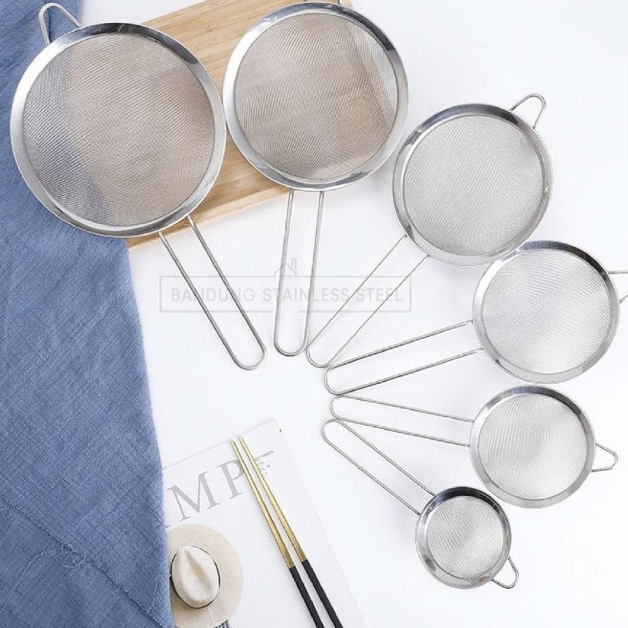 Jual Saringan Minyak Tepung Kopi Gula Stainless - Saringan Penggorengan ...