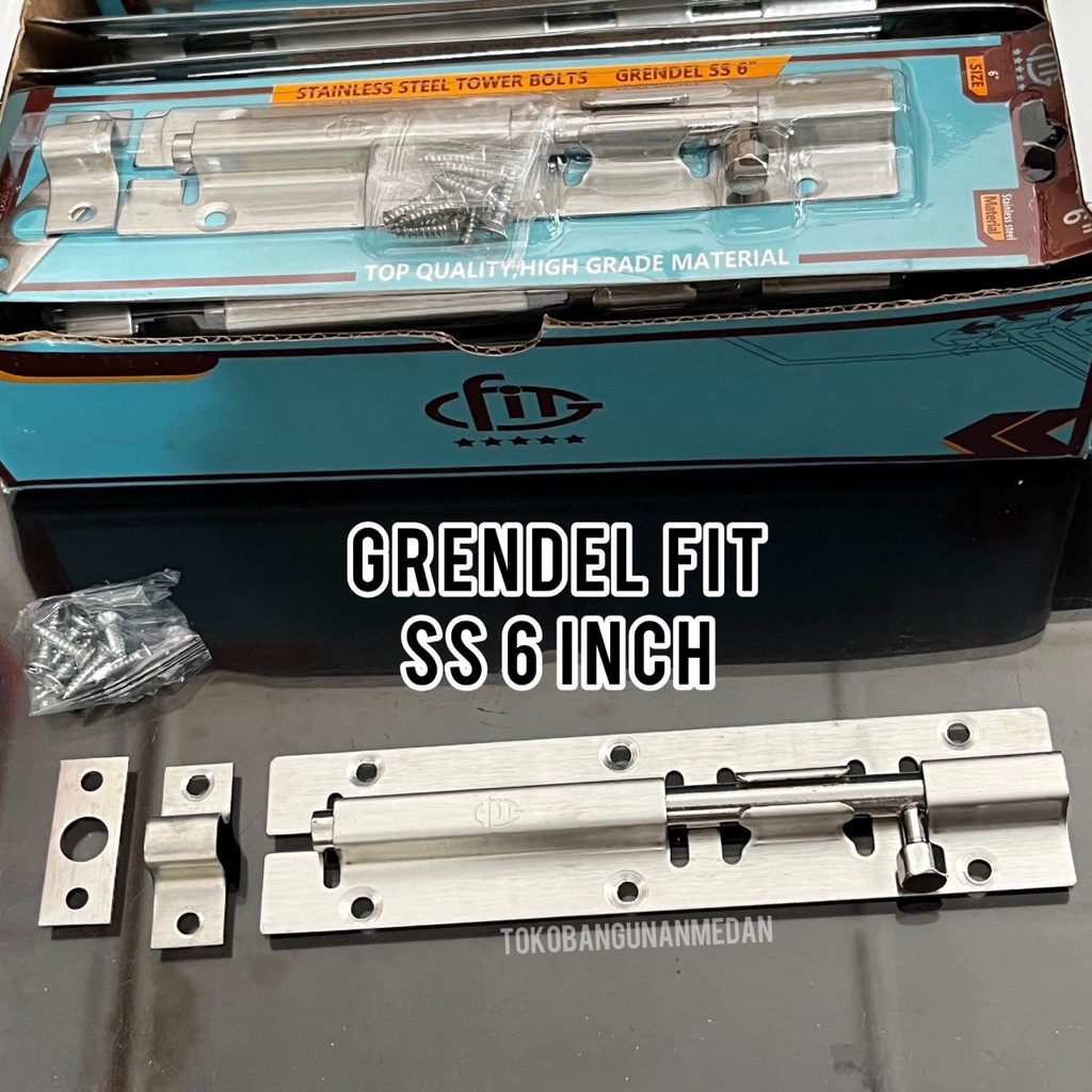 Jual GRENDEL GERENDEL STAINLESS 304 FIT SS 6 INCH / SELOT KUNCI PINTU ...