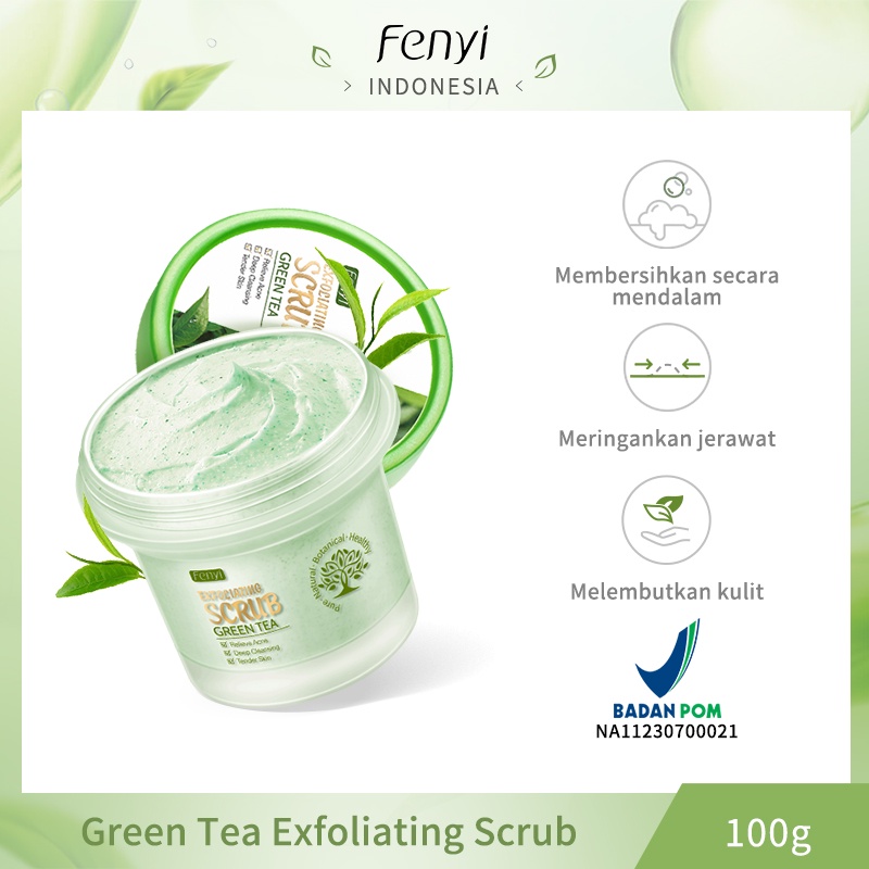 Jual BPOM Fenyi Green Tea Scrub Wajah Pengelupasan Kulit Mati ...