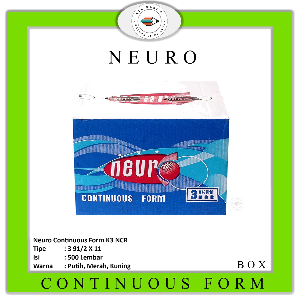 Jual NEURO - Continous Form 91/2 x 11 3 Ply ( K3 ) NCR - BOX | Shopee ...