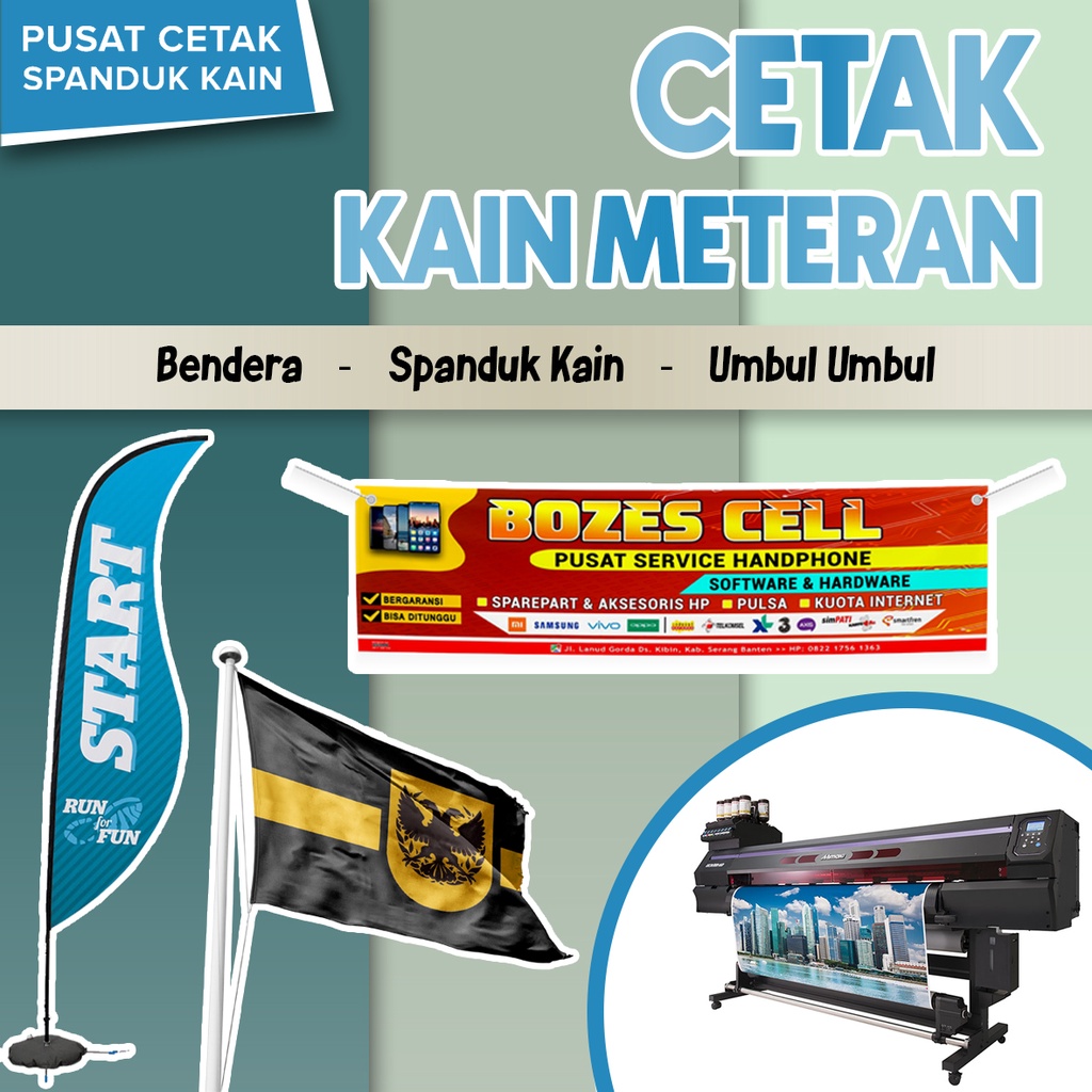 Jual [TERMURAH] CETAK KAIN METERAN BENDERA SPANDUK KAIN UMBUL UMBUL ...