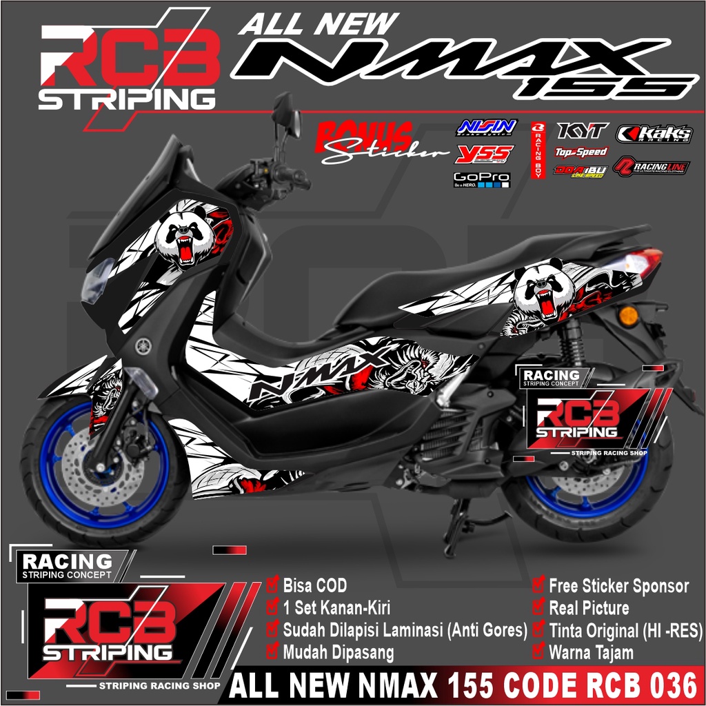 Jual COD sticker Striping body motor nmax new 2020 setiker polet yamaha ...