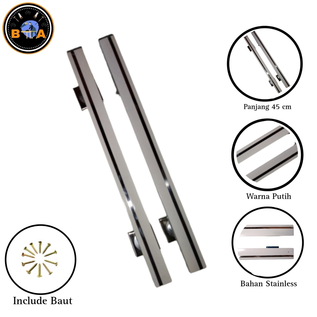 Jual PULL HANDLE PINTU HD PUTIH 15*30 // TARIKAN PINTU // PEGANGAN ...