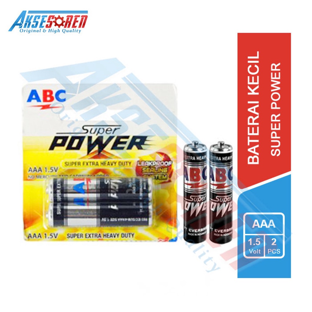 Jual Baterai ABC Super Power Tipe AAA [R03] / Battery Remote Ukuran ...