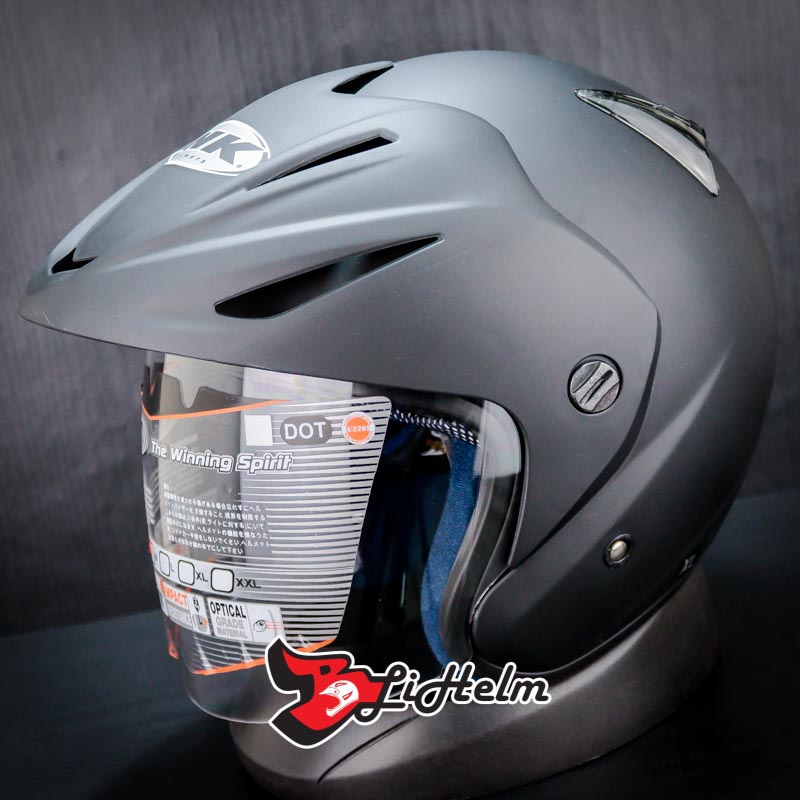 Jual HELM INK CX22 SOLID BLACK DOFF | HALF FACE CX 22 - original ...