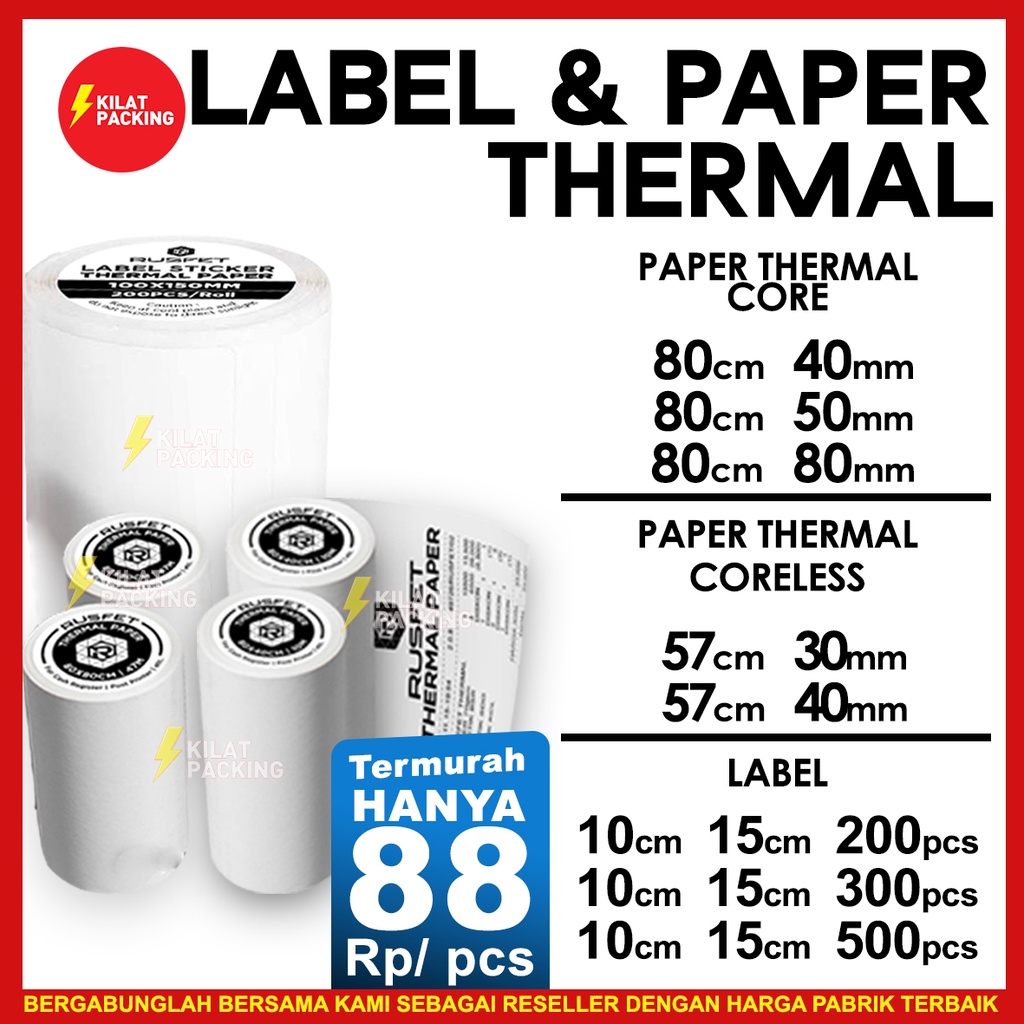 Jual Label Thermal Resi Thermal Kertas Resi Stiker Thermal Printer ...