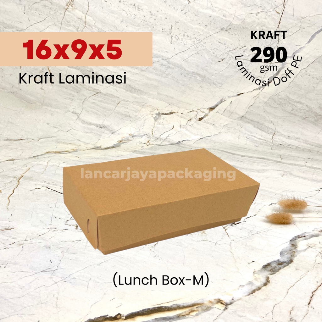 Jual Lunch Box M Kraft Kotak Nasi Kertas Kemasan Makanan Laminasi ...