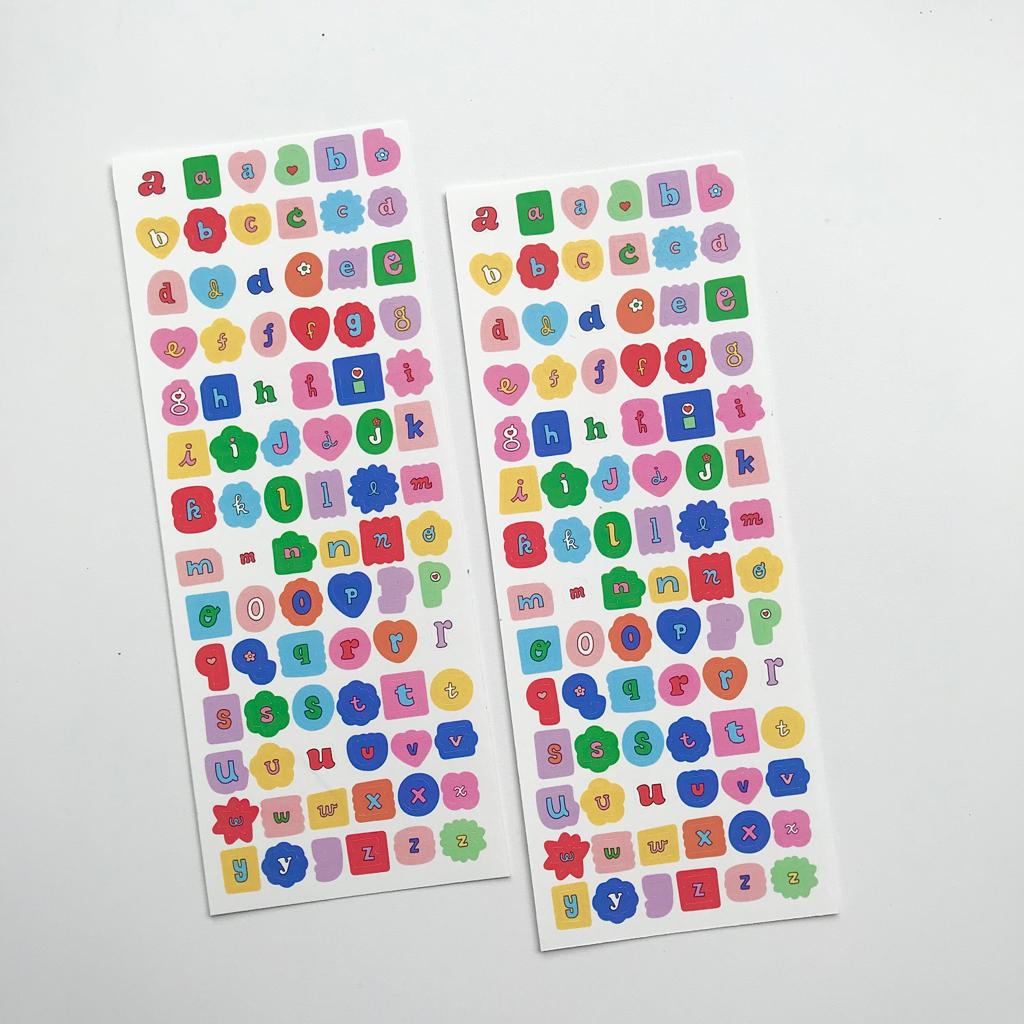 Jual ransom cute alphabet sticker/ shape letter sticker/ stiker jurnal ...
