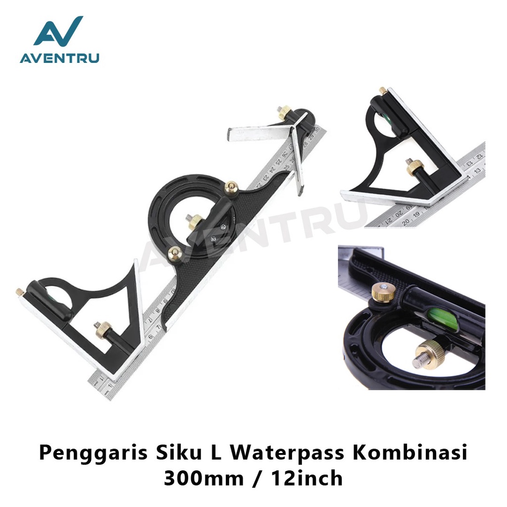 Jual Penggaris Siku L Waterpass Kombinasi Square Ruler Sudut Presisi ...