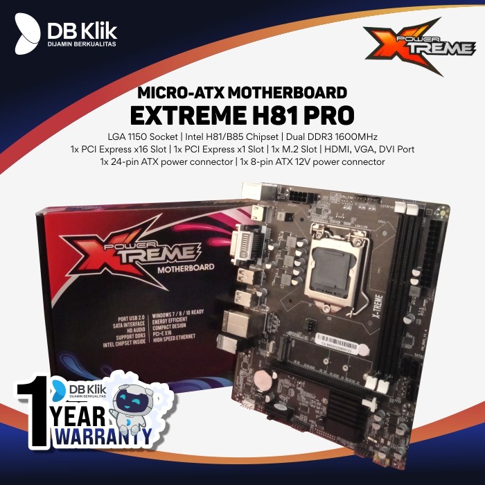 Jual Motherboard Extreme H81 PRO LGA1150 DDR3 HDMI VGA-Xtreme Intel PRO ...