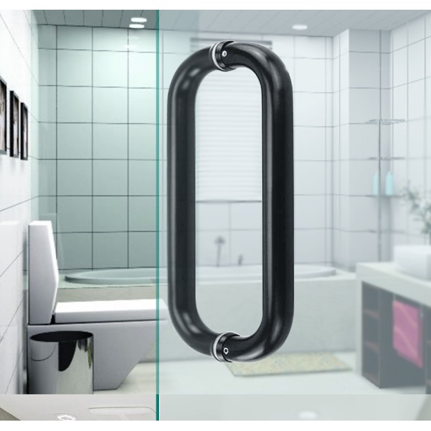 Jual Pegangan Pintu Stainless Handle C Pipa as 35 Coating Hitam Handle ...