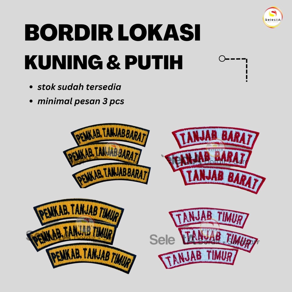 Jual Bordir Emblem jadi Logo Pemkab Tanjab Barat dan Timur Kuning dan ...