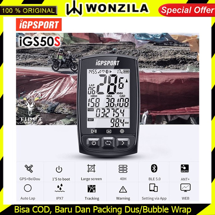 Jual IGPSPORT IGS50S GPS Speedometer Sepeda Bike Computer ANT+ Strava ...