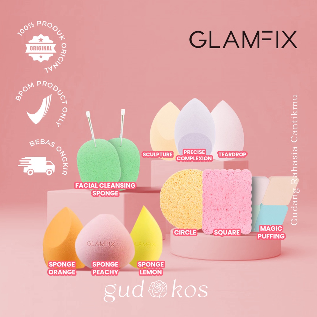 Jual GLAMFIX Facial Sponge Cellulose Cleansing Fabulous Face | Shopee ...