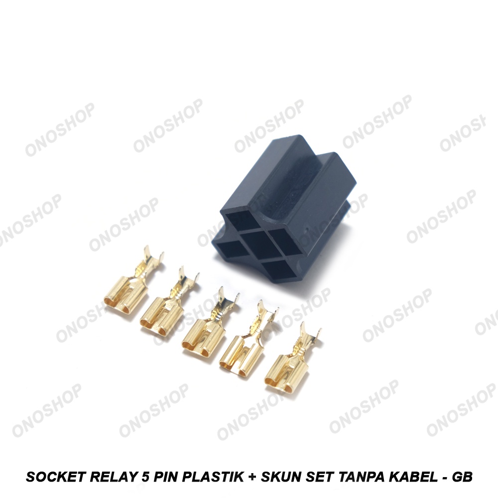 Jual Socket Relay 5 Pin Plastik + Skun Set Tanpa Kabel - GB | Shopee ...
