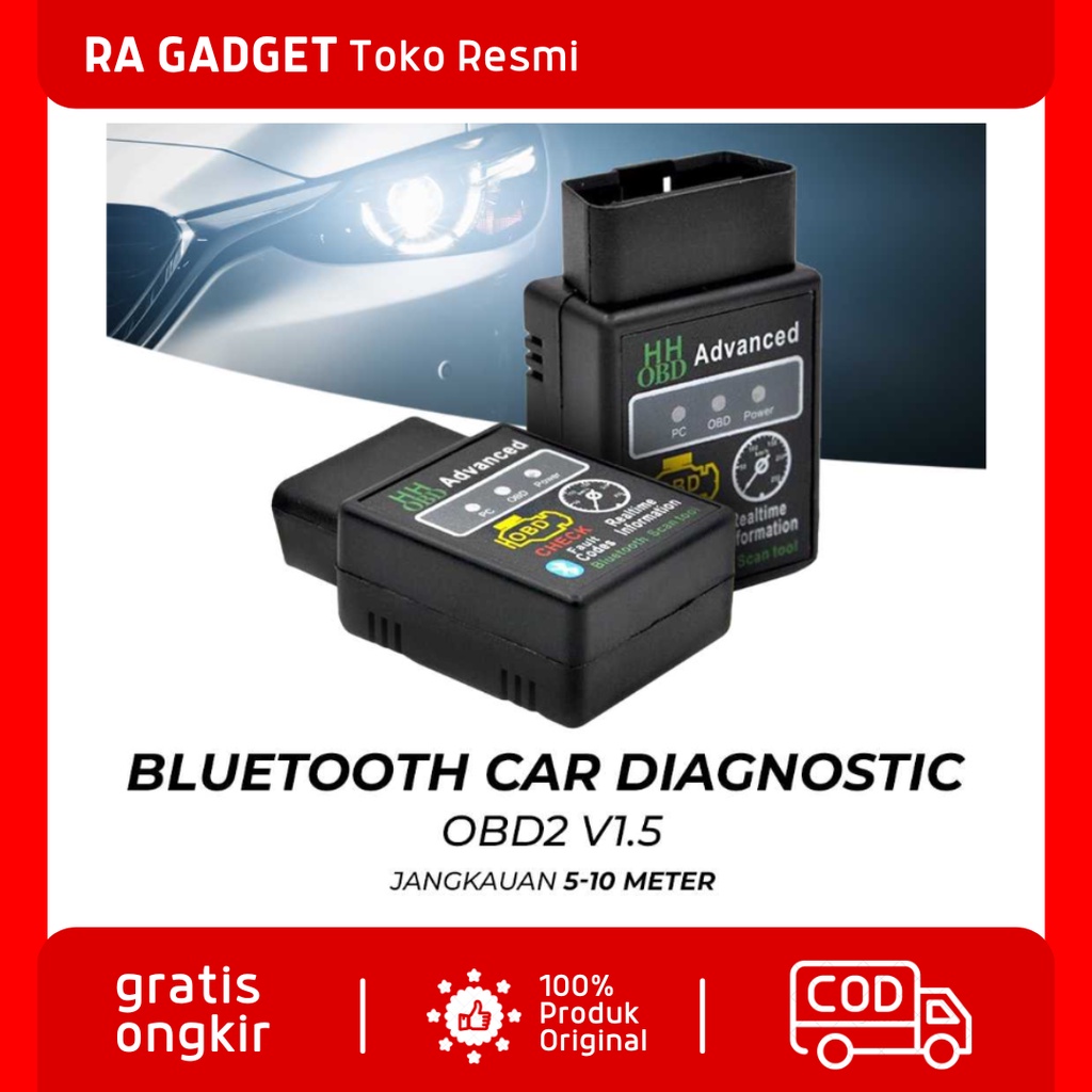 Jual Bluetooth Car Diagnostic OBD2 V1.5 - ELM327 / Alat Scanner Mobil ...