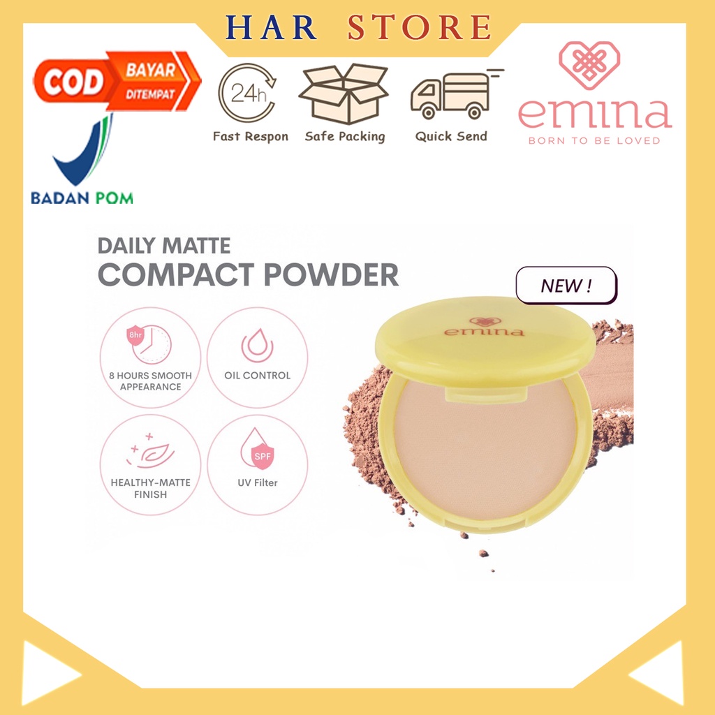 Jual Emina Daily Matte Compact Powder 11 g - Bedak Padat Matte Finish ...