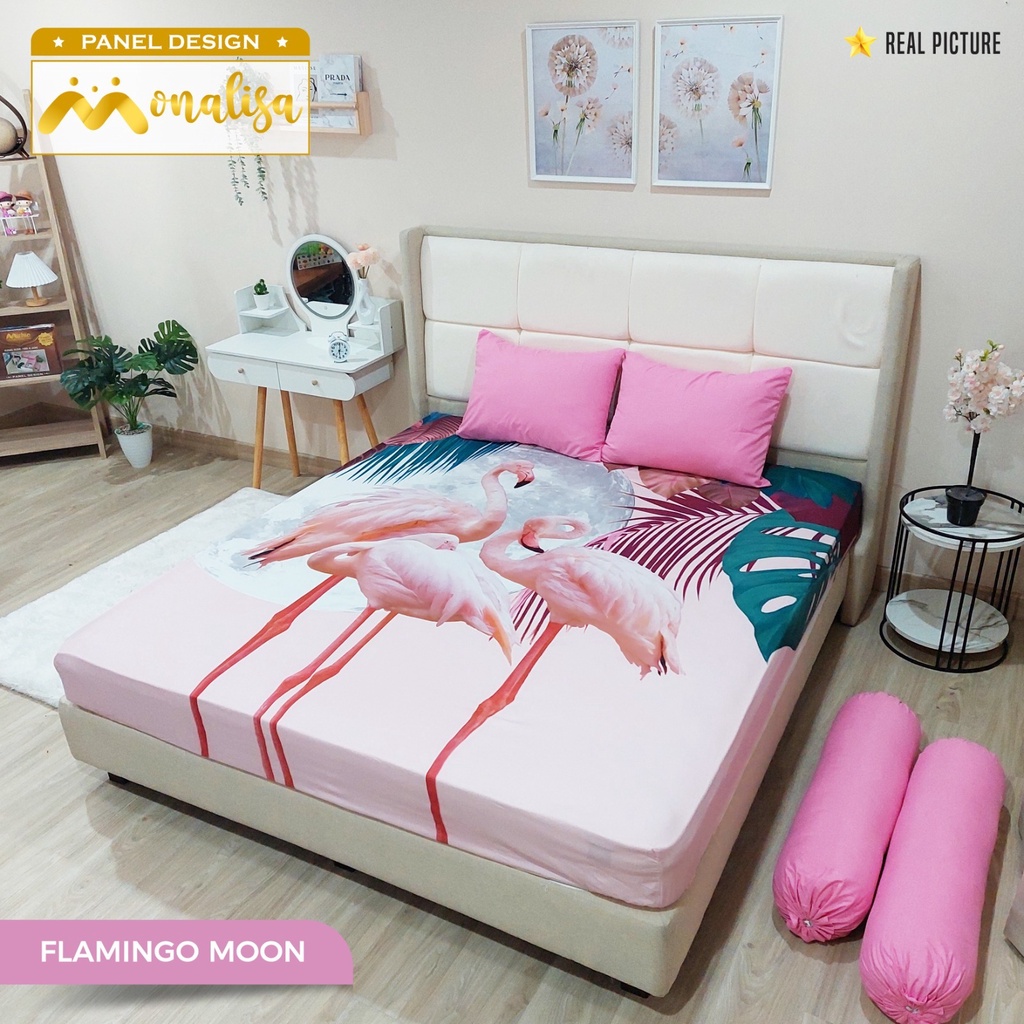 Jual Monalisa Sprei Panel Design/Desain 180X200 Flamingo Moons Square ...