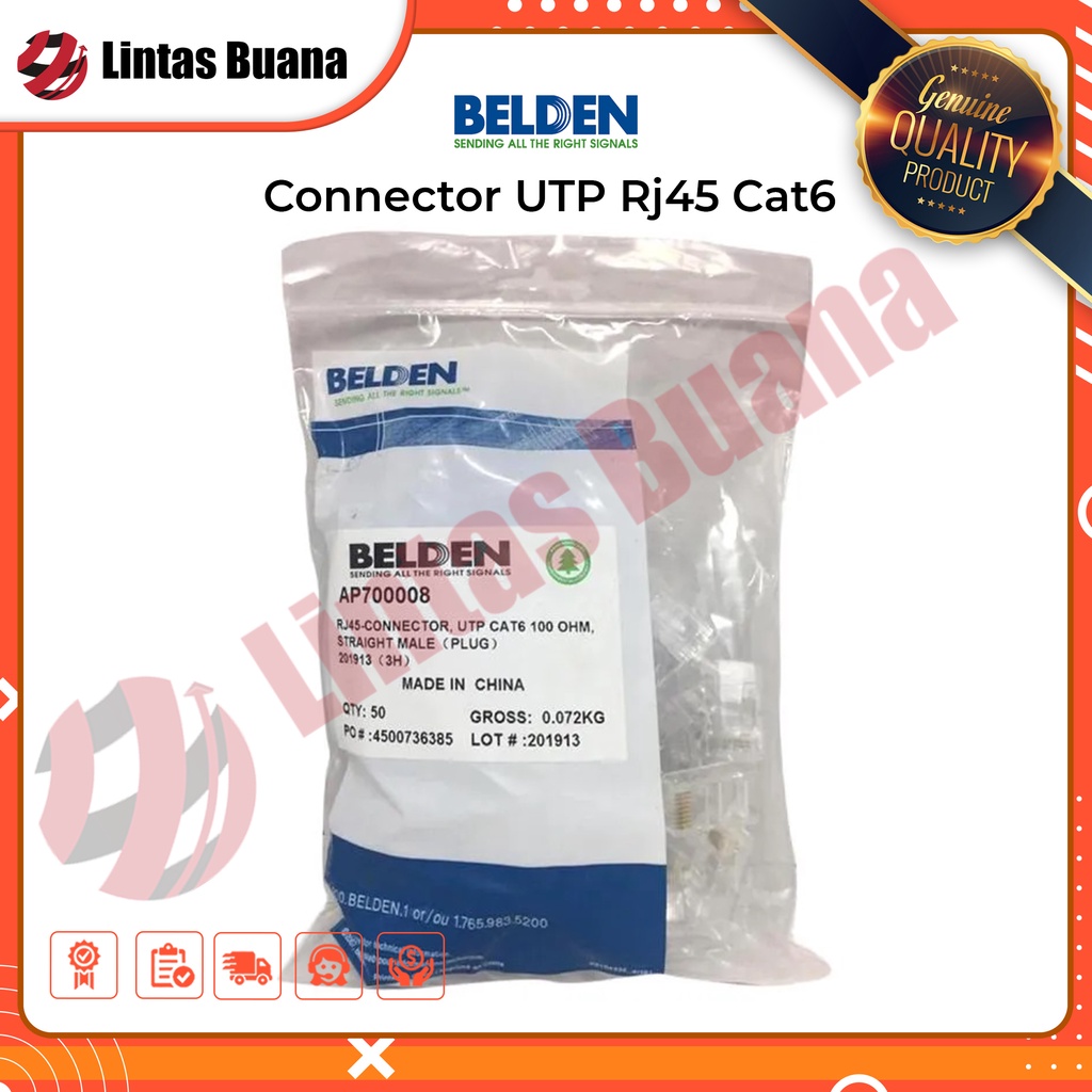 Jual Konektor Rj45 Cat6 Belden Connector Cat 6 Original | Shopee Indonesia