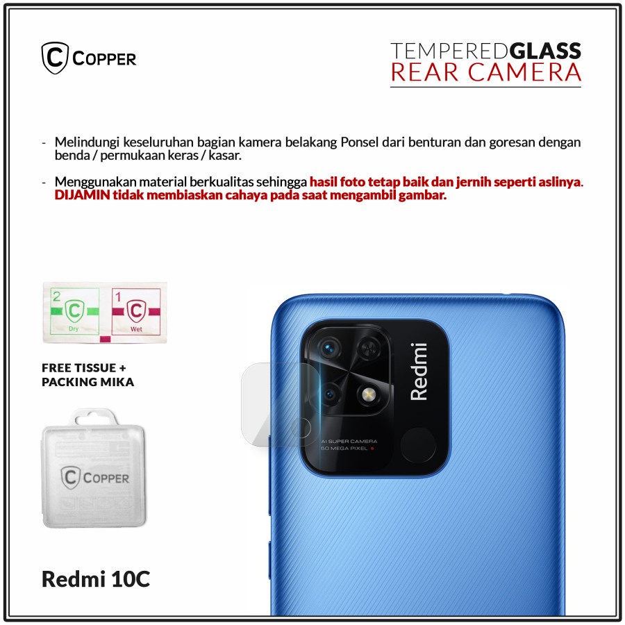 Jual Redmi 10C - Copper Tempered Glass Kamera Clear Premium | Shopee ...