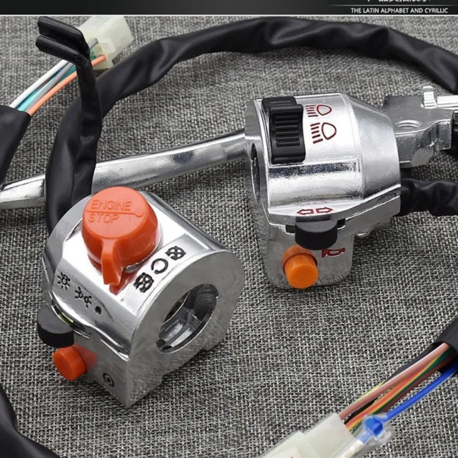 Jual Saklar kanan dan kiri motor custom Retro jadul Almunium universal ...