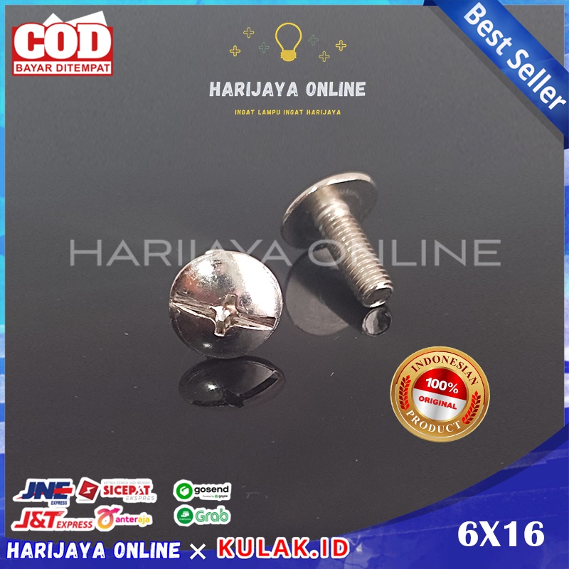 Jual Baut body motor 6 x 16mm nikel/skrup/sekrup bodi/baut bodi motor ...