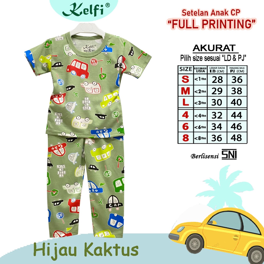 Jual KELFI SETELAN CP FULL PRINTING / SET BAJU ANAK COWOK / UNISEX CP 1 ...