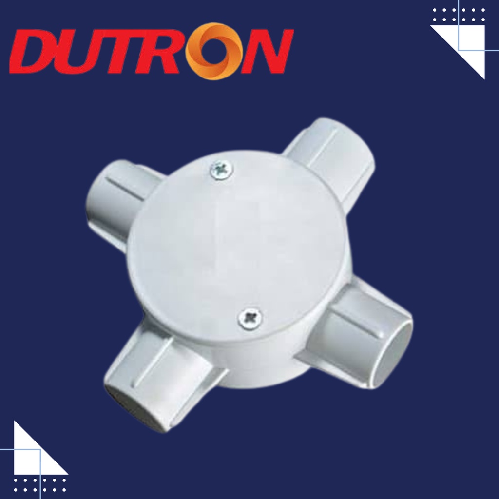 Jual T Dus tdus 4 cabang 20mm HIRO Putih / Sambungan pipa kabel listrik ...