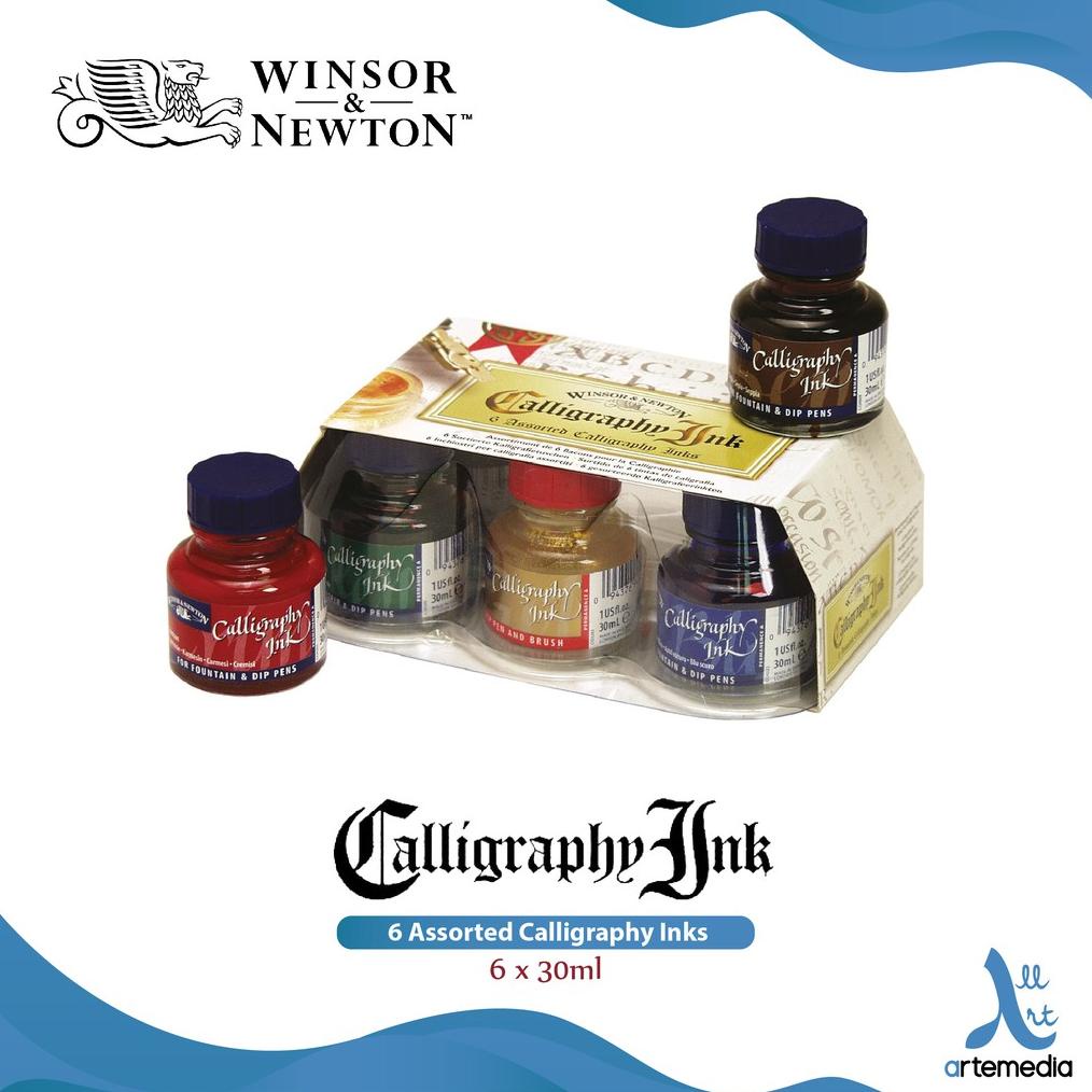 Jual Tinta Kaligrafi Winsor & Newton 6x30ml Calligraphy Ink Pigment ...
