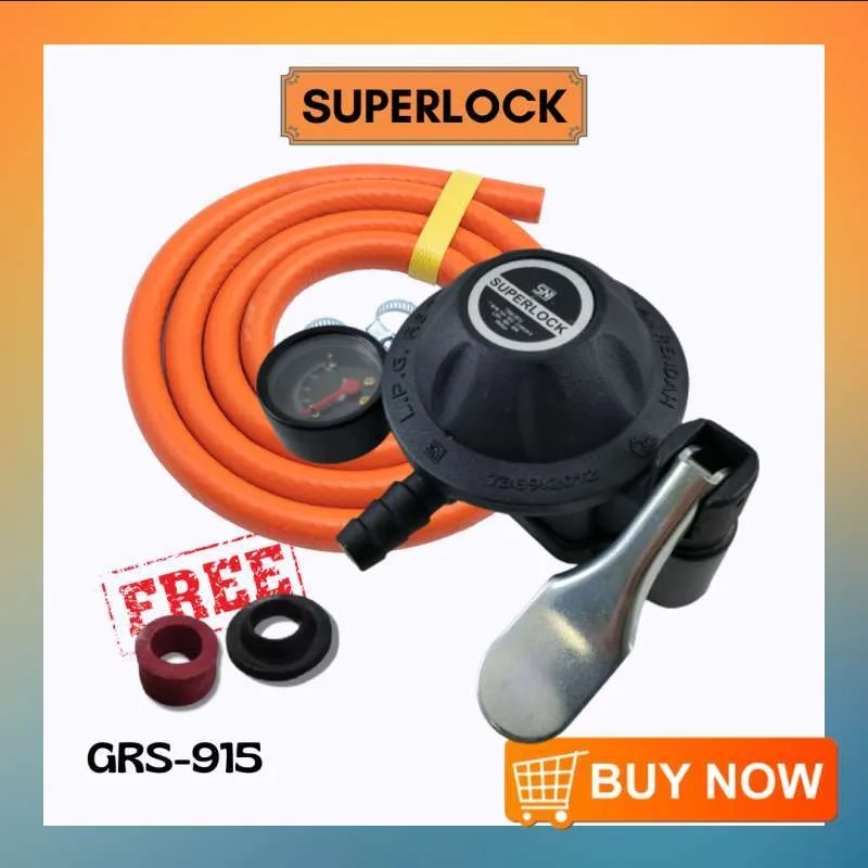 Jual SELANG + REGULATOR GAS SUPER LOCK GRS 915 / Selang + regulator gas ...