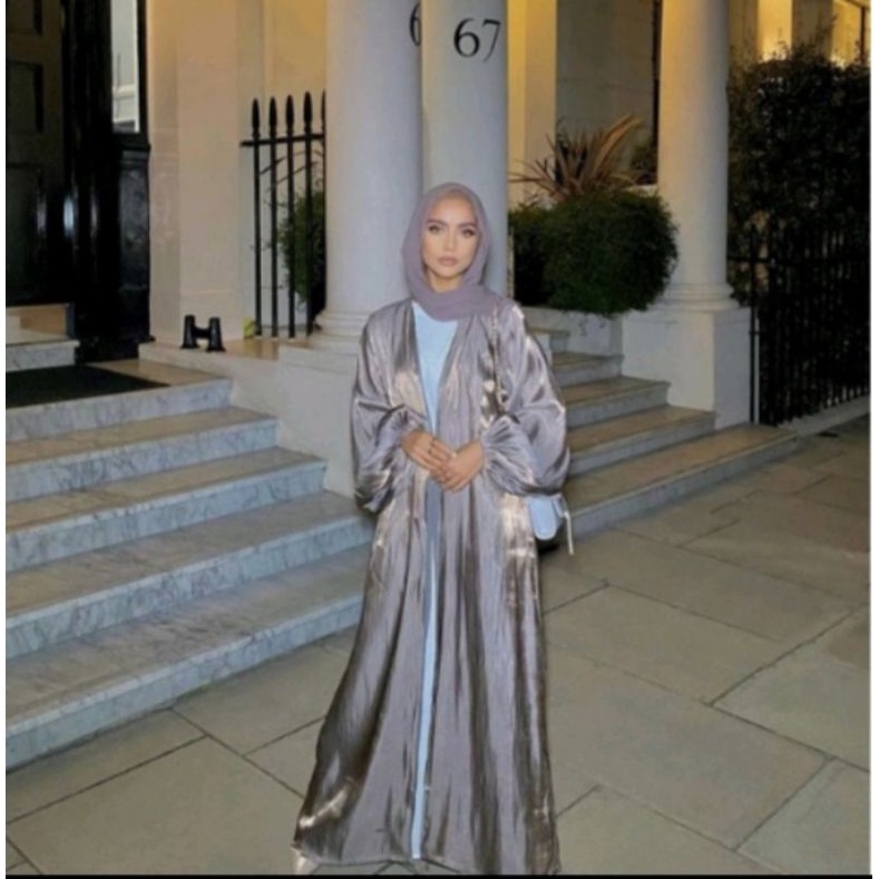 Jual outer luaran abaya shimmer ready stock 4in1 2in1 | Shopee Indonesia