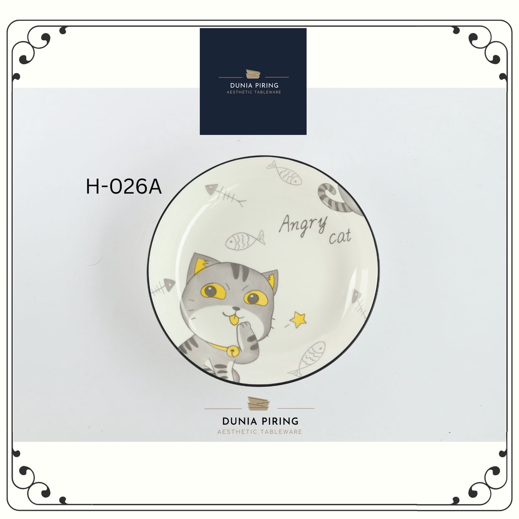 Jual DUNIA PIRING | PIRING KERAMIK MOTIF KUCING/ PIRING KUE/ PIRING ...