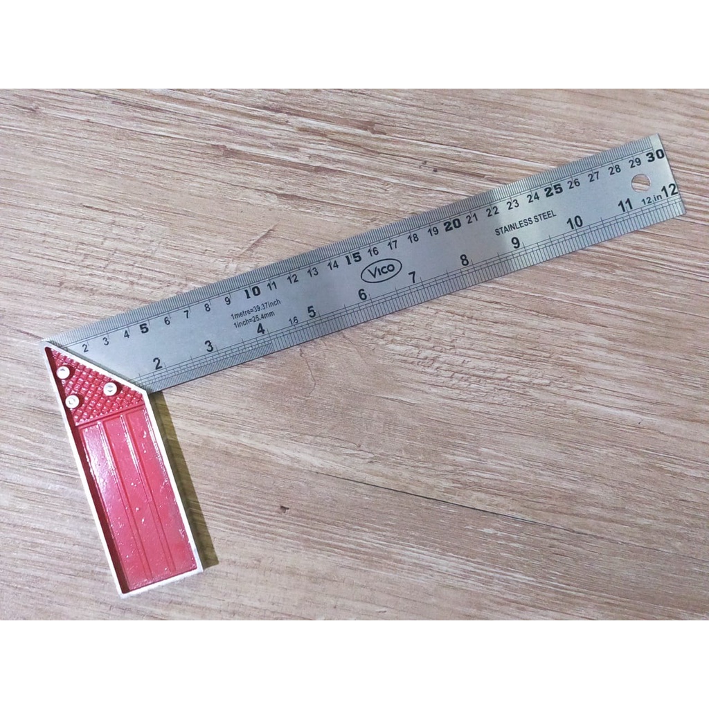 Jual Siku Tukang 12 Inch Penggaris Siku Meter Tebal | Shopee Indonesia