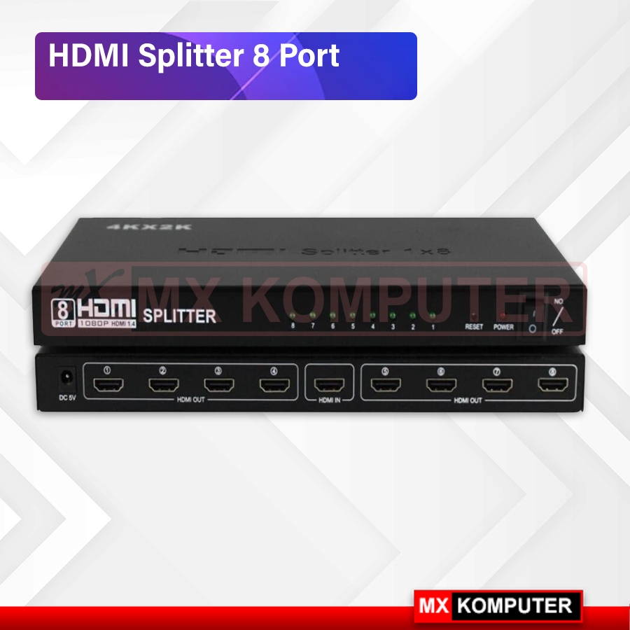 Jual HDMI Splitter 8 Port Full HD 4K 3D HDMI Spliter 1-8 | Shopee Indonesia