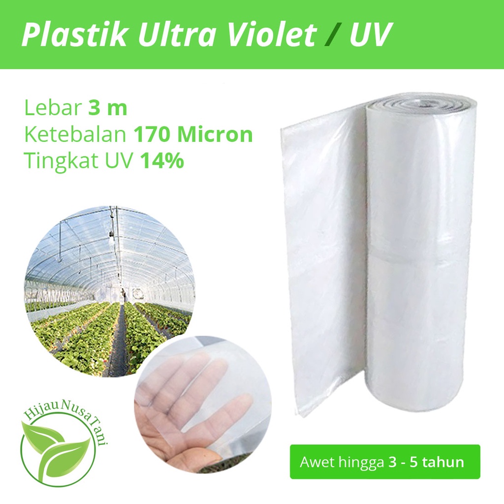 Jual PLASTIK UV 14% LEBAR 3 METER - Bahan Atap Penutup Rumah Kaca Green ...