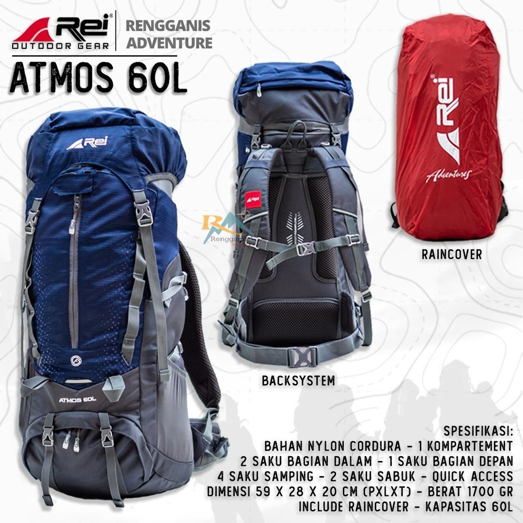 Jual TAS RANSEL CARRIER AREI ATMOS 60 LITER DAN 80 LITER TAS HIKING MENDAKI TAS GUNUNG CAMPING ...