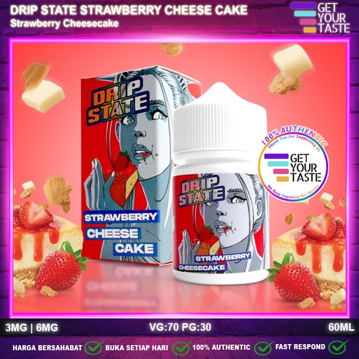 Jual Liquid Drip State Strawberry Cheesecake 60ML by Dripstate ID ...