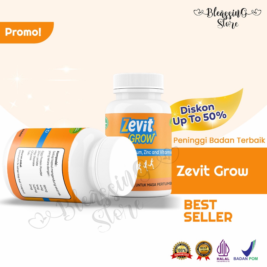 Jual ZEVIT [TERLARIS] - SUPLEMEN PENINGGI BADAN ORIGINAL BPOM BEST ...