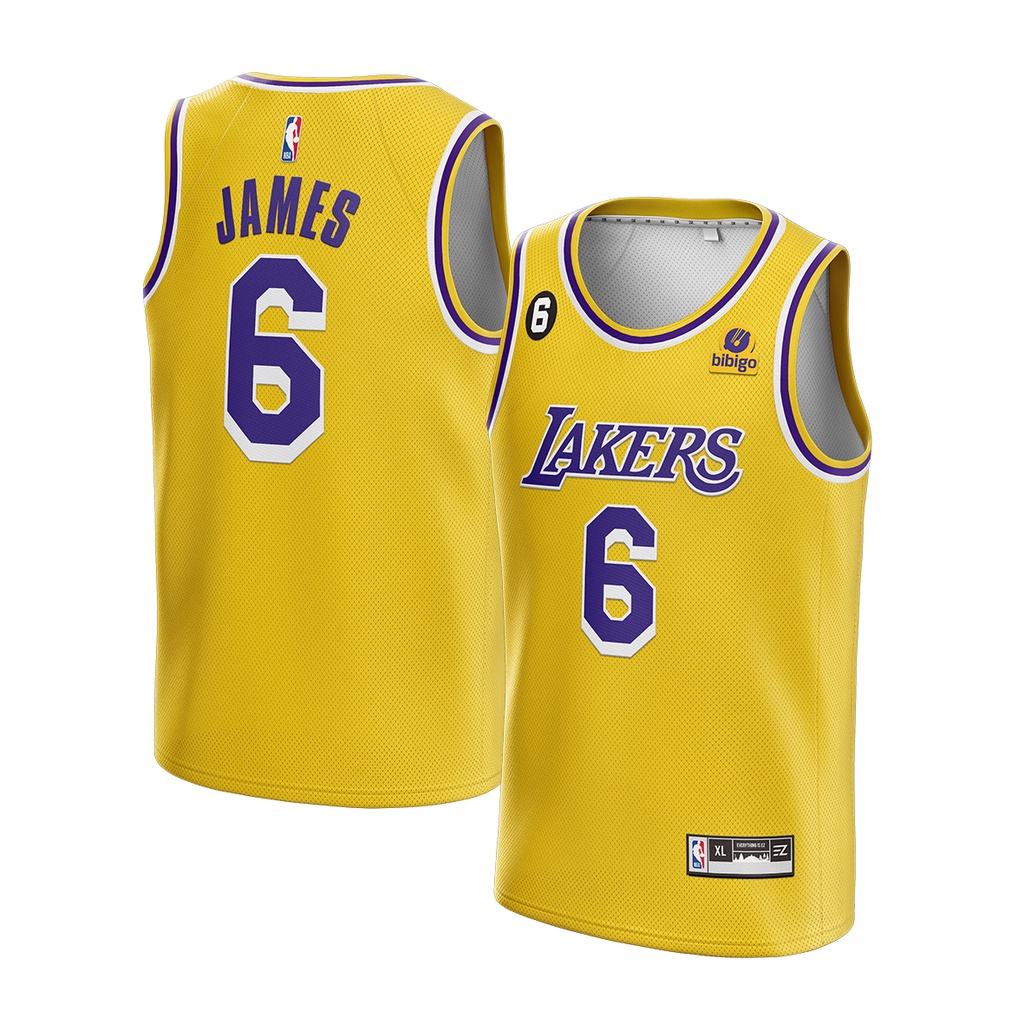 Jual Jersey Lebron James LA Lakers #6 KUNING YELLOW Swingman Bola ...