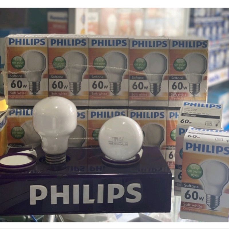 Jual LAMPU PHILIPS MURAH SOFTONE 75W DAN 100W CAHAYA SEMU KUNING E27 ...