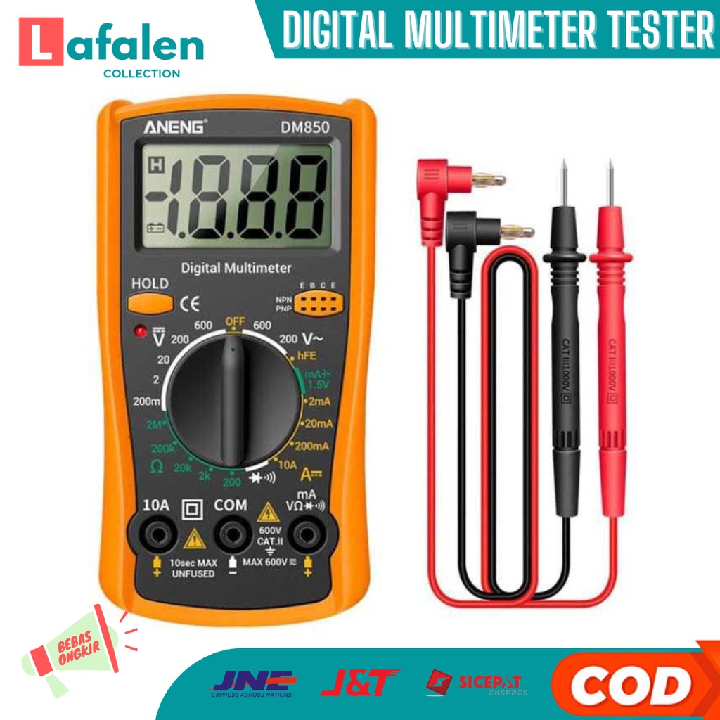 Jual Multimeter Digital Volt Meter Tester / Multitester Digital AC DC ...