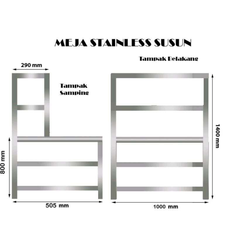 Jual MEJA SUSUN STAINLESS SERBAGUNA | Shopee Indonesia