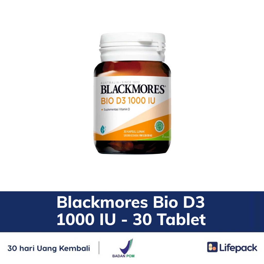 Jual Blackmores Bio D3 1000 IU - 30 Tablet - LIFEPACK | Shopee Indonesia