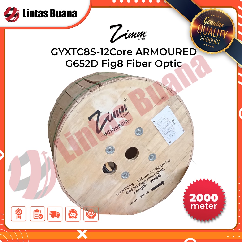 Jual Kabel Fiber 12 Core FIG 8 Single Mode 2KM Zimmlink Armoure | Shopee Indonesia