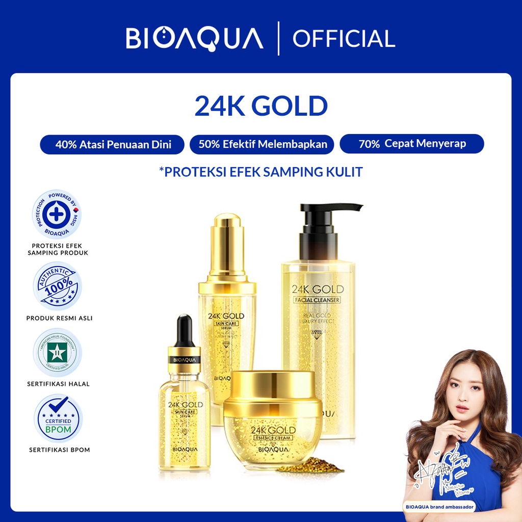 Jual BIOAQUA 24K Gold Anti-aging Skin Care Gentle Cleanser Cuci Muka ...