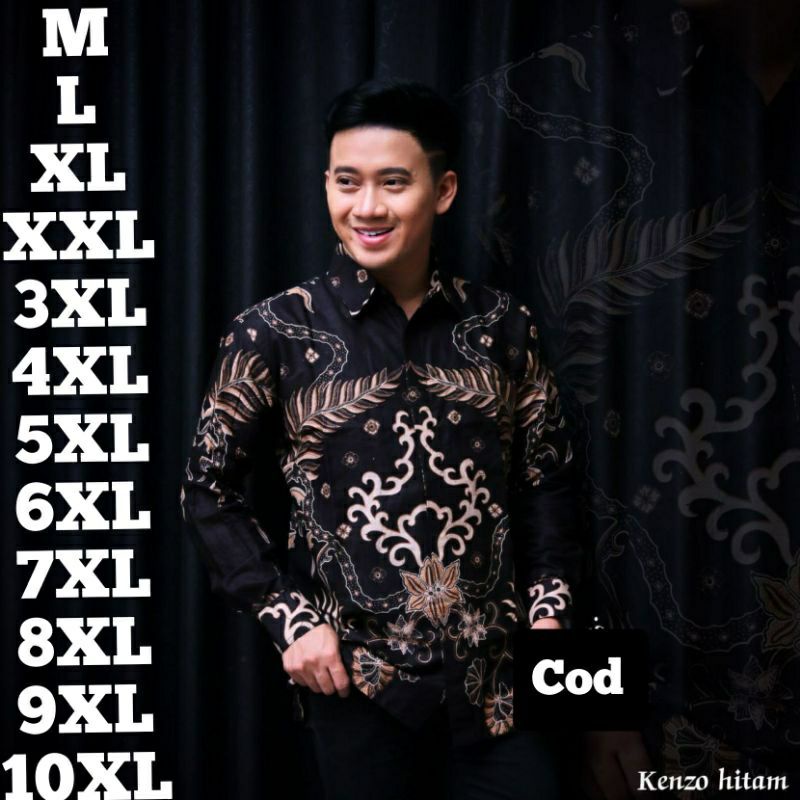Jual Kemeja batik Lengan panjang pria modern super jumbo M L XL XXL 3XL 4XL 5XL 6XL 7XL 8XL 9XL ...