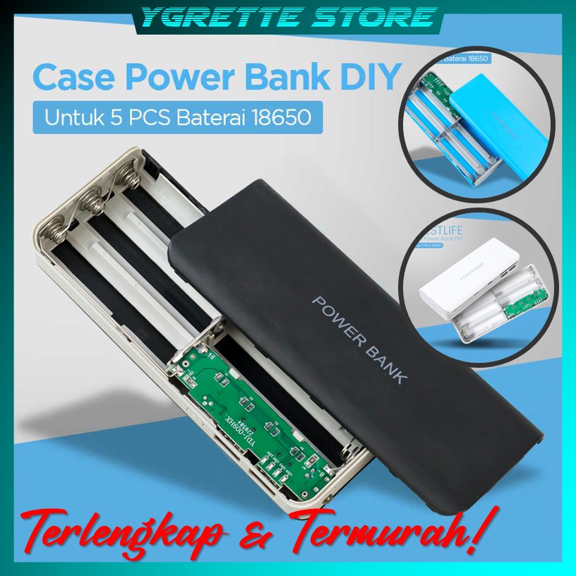 Jual YGRETTE - TERMURAH CASE POWER BANK 5 SLOT BATERAI 18650 DIY POWERBANK VBESTLIFE | Shopee ...