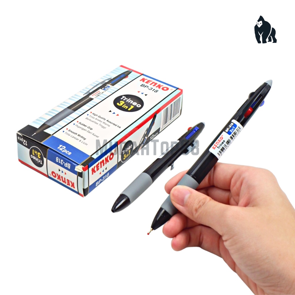 Jual Pulpen Kenko 3 in 1 BP-318 Trineo / Ballpoint Bolpen Pena Cetek 3 ...